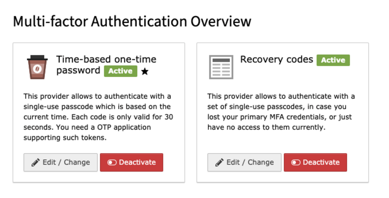 TYPO3 v11.1 and multi-factor authentication
