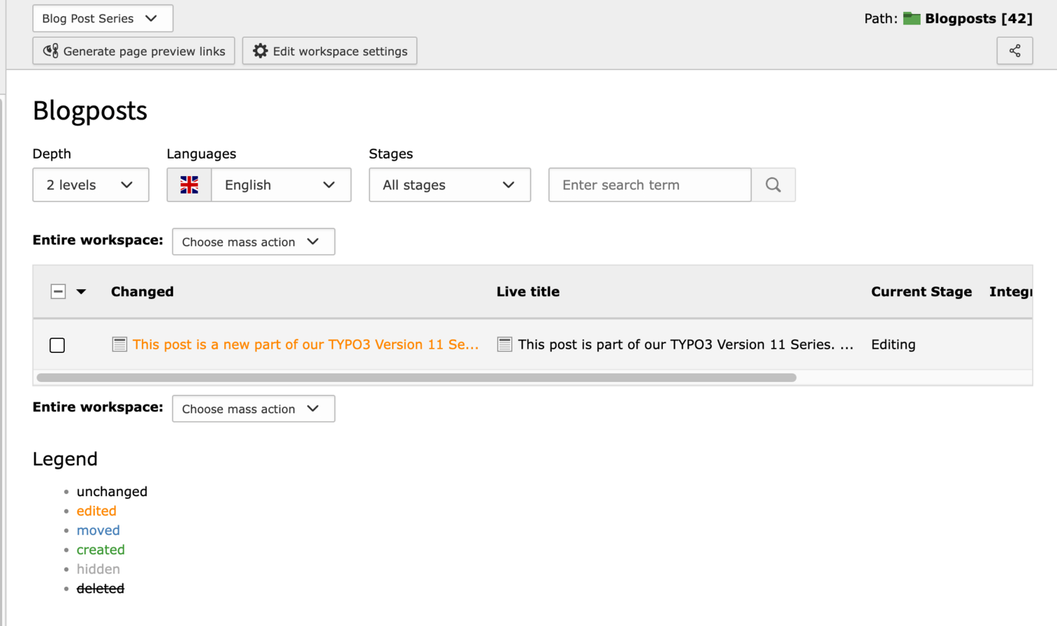 Tailor Workspaces to match your workflow in TYPO3 v11