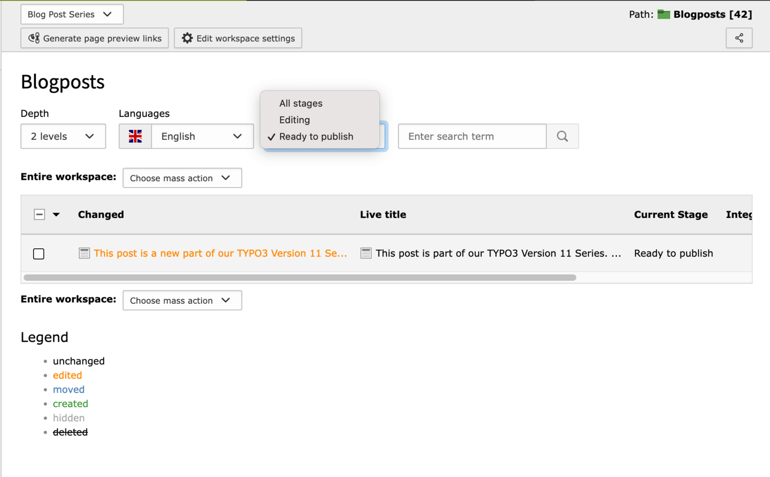 Tailor Workspaces to match your workflow in TYPO3 v11