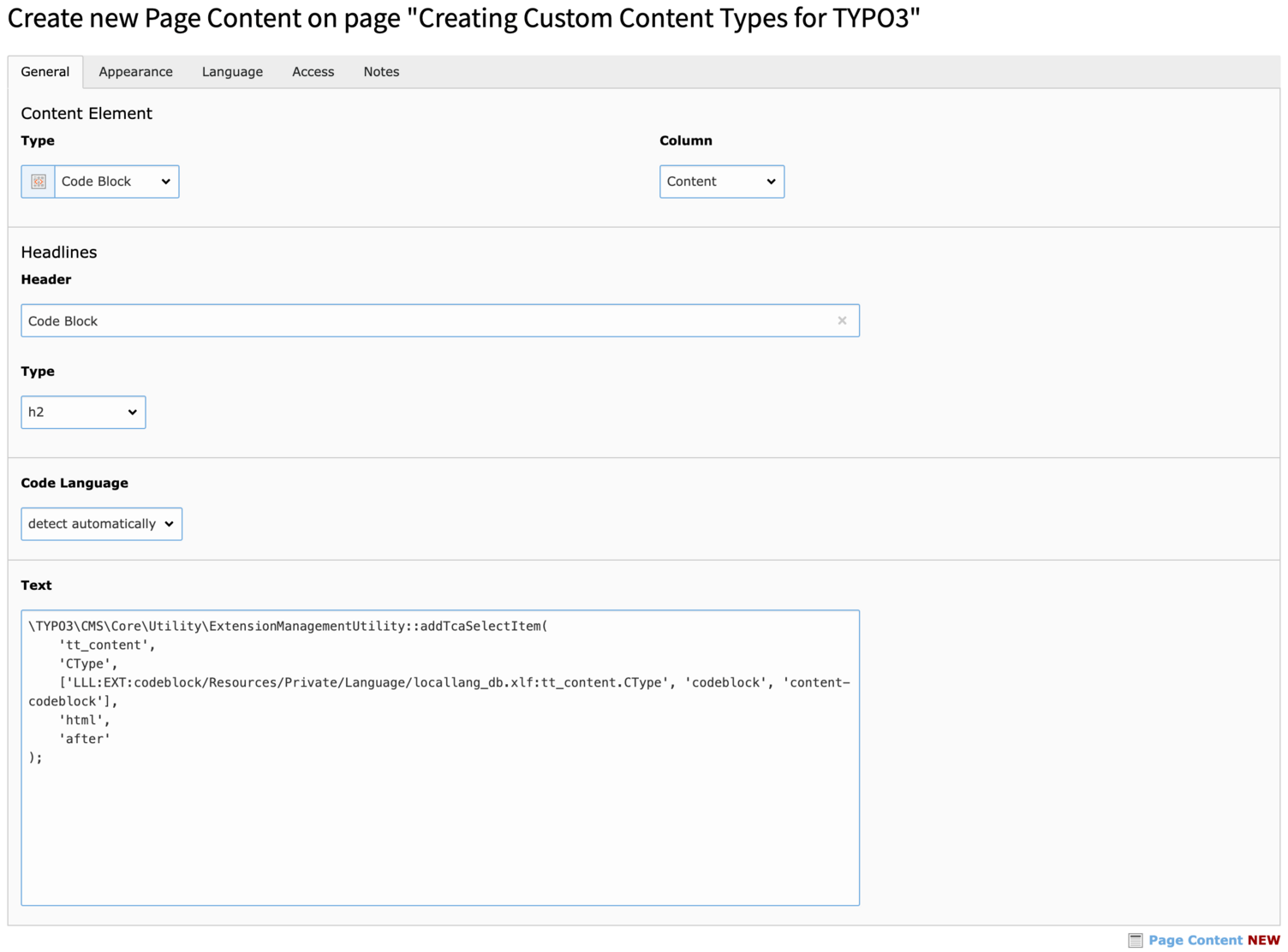 How to Create Custom Content Elements in TYPO3
