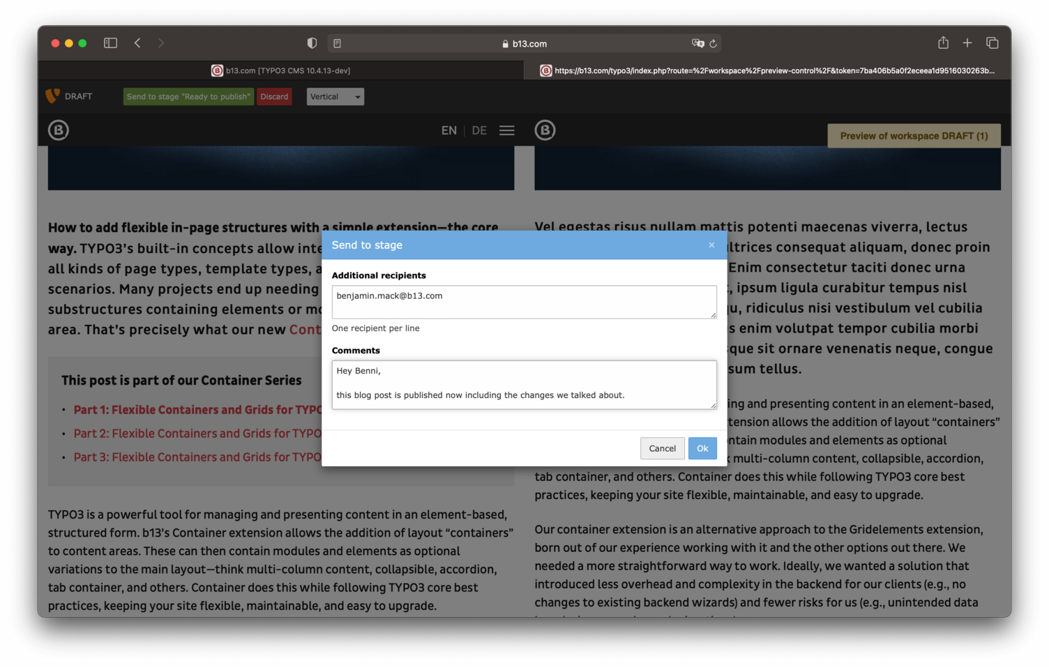 Tutorial: Content Staging in TYPO3