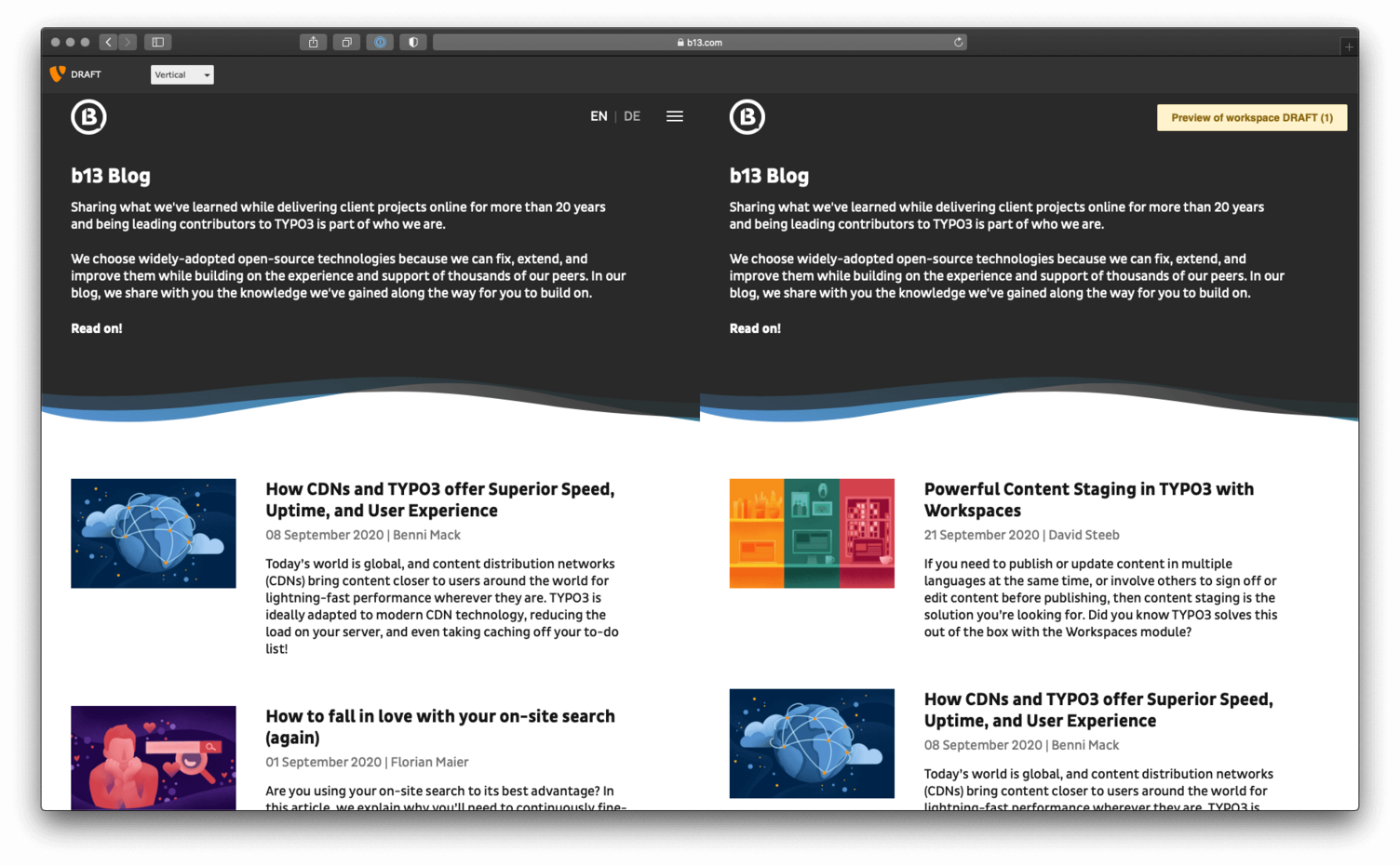 An introduction to content staging in TYPO3 with Workspaces