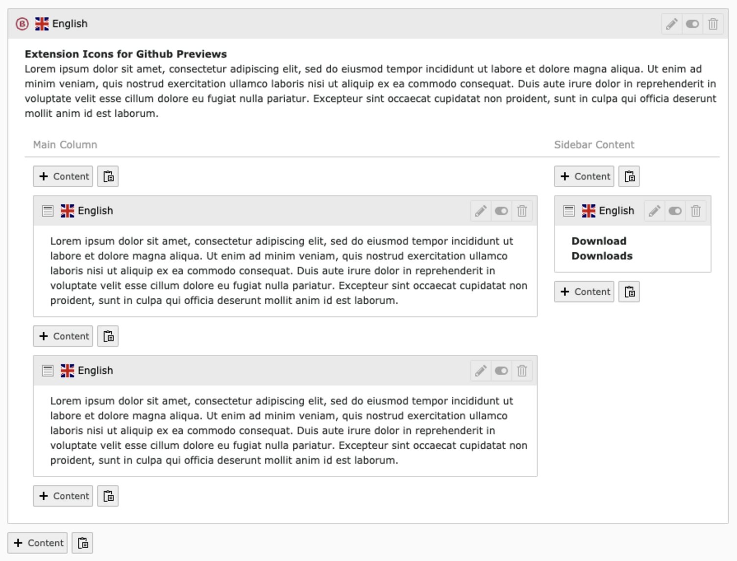 How to implement complex page layouts and substructures in TYPO3
